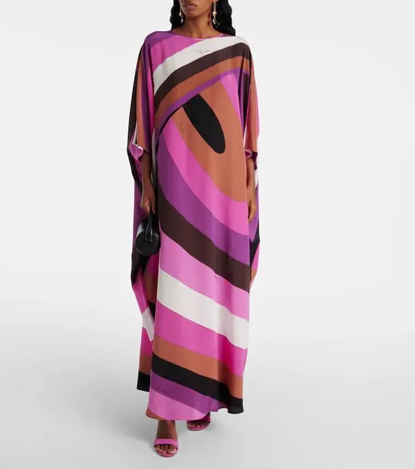 Emilio Pucci Iride Silk Crêpe De Chine Kaftan - Multicoloured