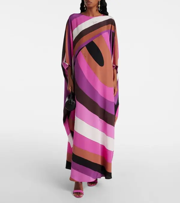Emilio Pucci Iride Silk Crepe De Chine Kaftan