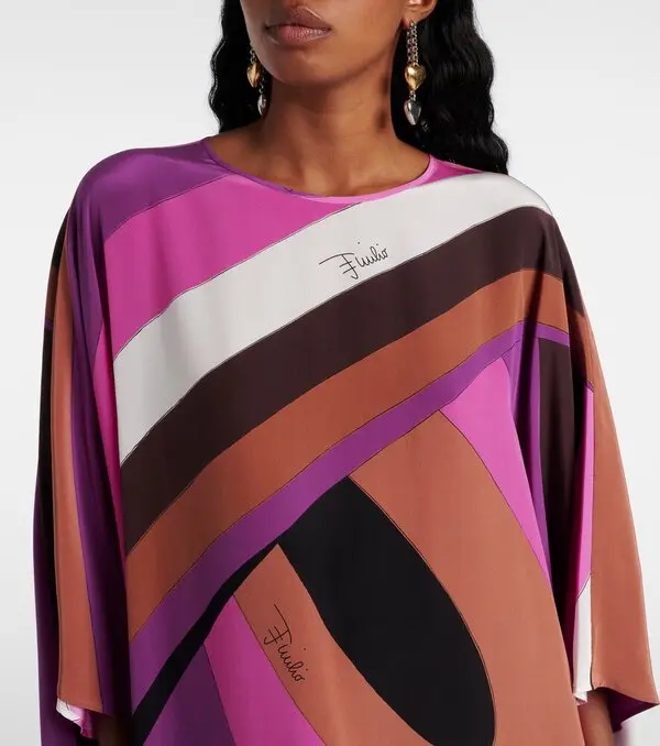 Emilio Pucci Iride Silk Crepe De Chine Kaftan