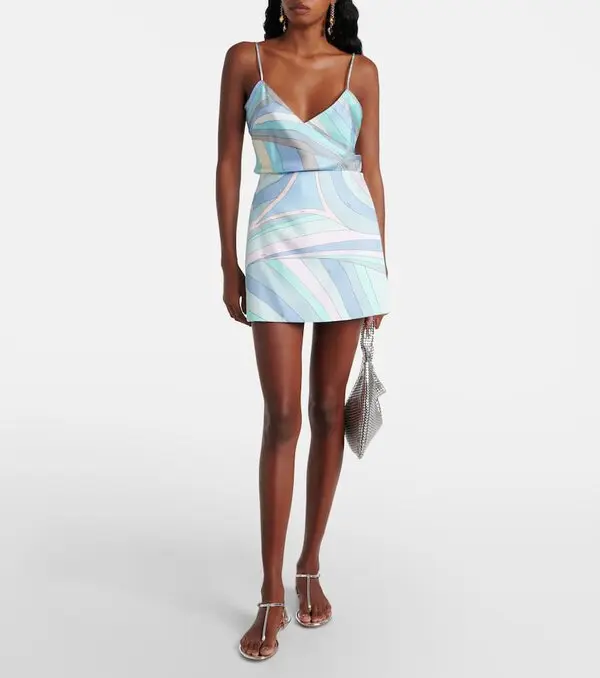Emilio Pucci Iride Printed Silk Twill Wrap Skirt