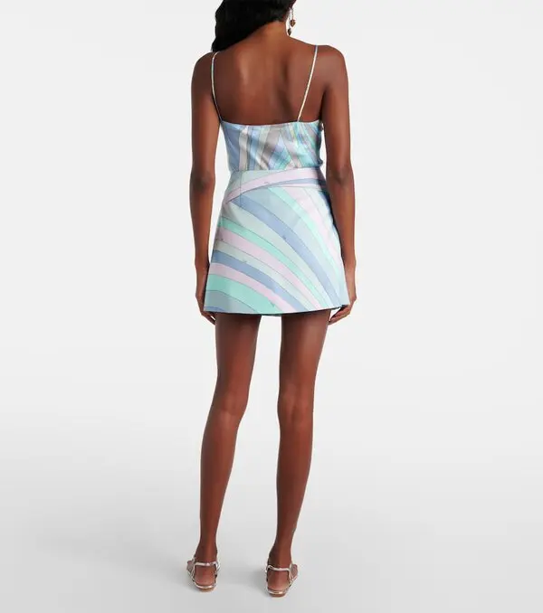 Emilio Pucci Iride Printed Silk Twill Wrap Skirt
