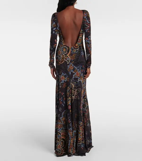 Etro Floral Maxi Dress - Black