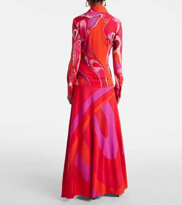 Emilio Pucci Orchidee Satin Jersey Shirt
