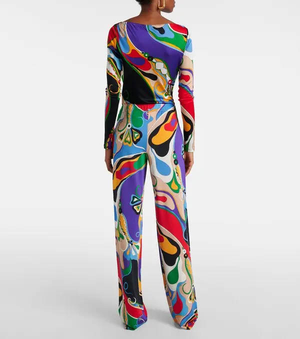 Emilio Pucci Orchidee Printed Straight Pants