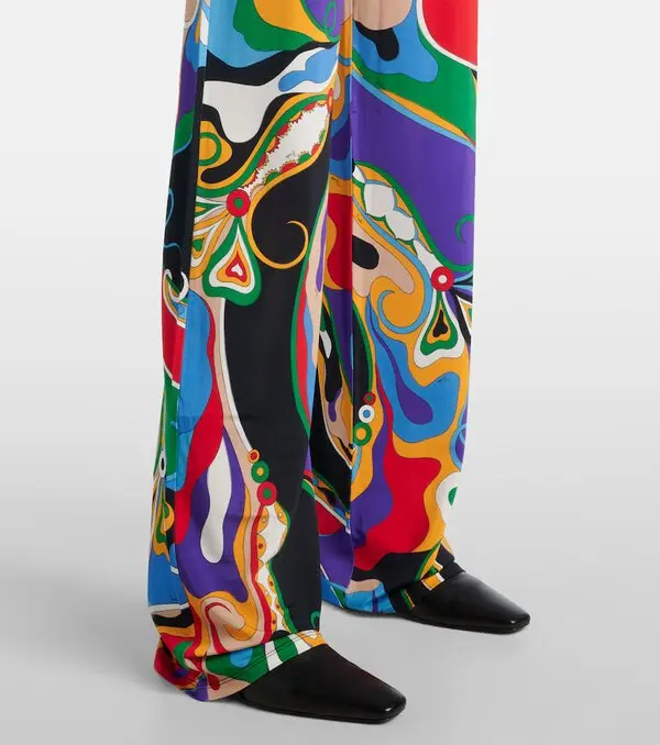 Emilio Pucci Orchidee Printed Straight Pants
