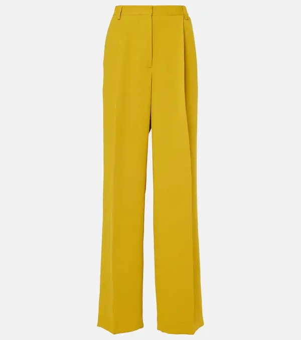 Valentino Garavani Grisaille Virgin Wool Straight Pants - Black