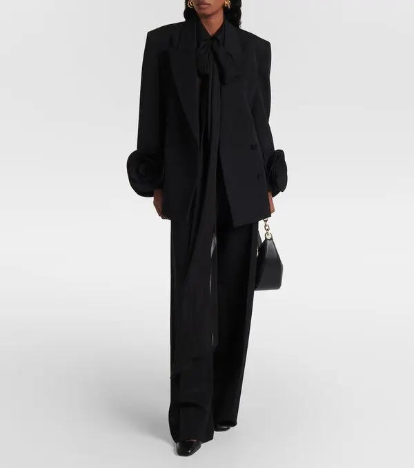 Valentino Garavani Grisaille Virgin Wool Straight Pants