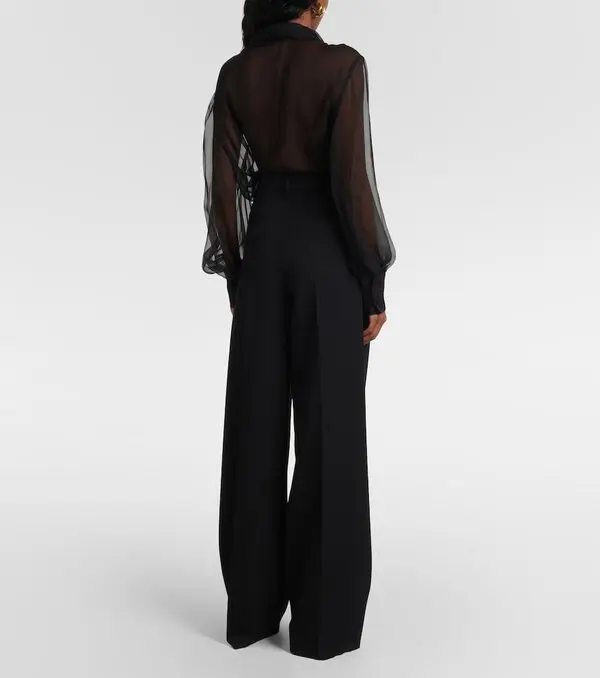 Valentino Garavani Grisaille Virgin Wool Straight Pants