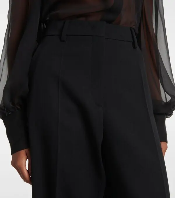 Valentino Garavani Grisaille Virgin Wool Straight Pants