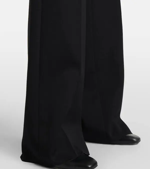 Valentino Garavani Grisaille Virgin Wool Straight Pants - Black