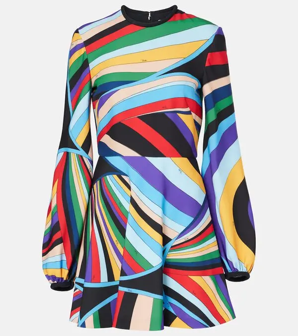 Emilio Pucci Iride Printed Cady Minidress