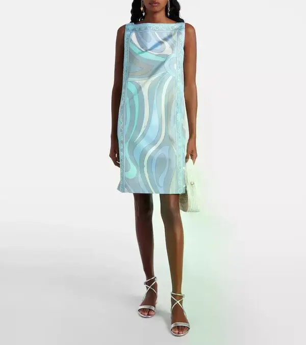 Emilio Pucci Marmo Silk Twill Minidress