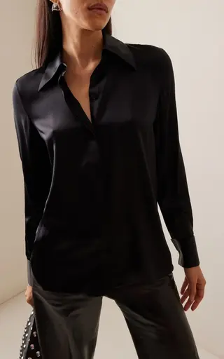 Lafayette 148 New York Silk Charmeuse Shirt