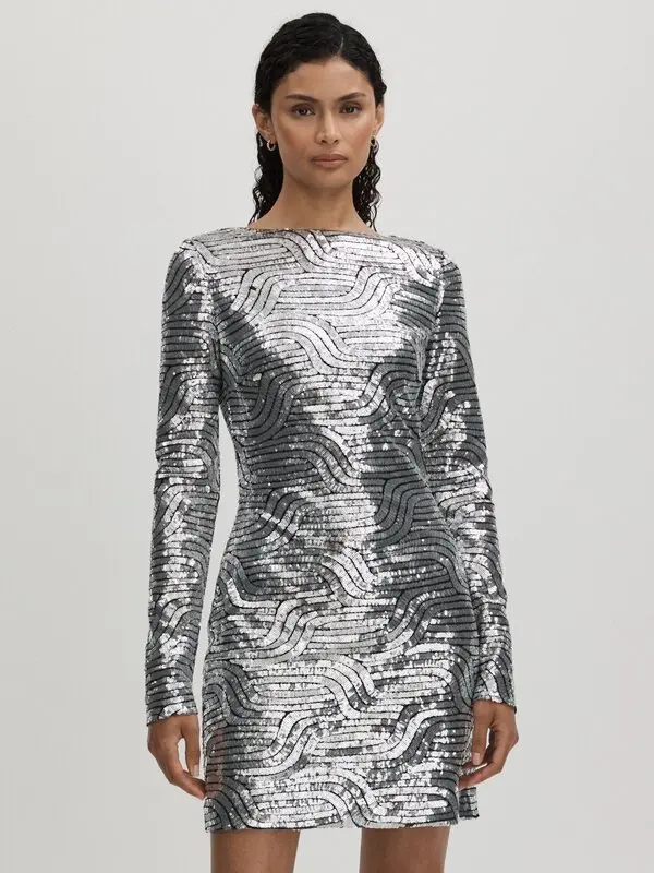 Halston Tala Sequined Mini Dress