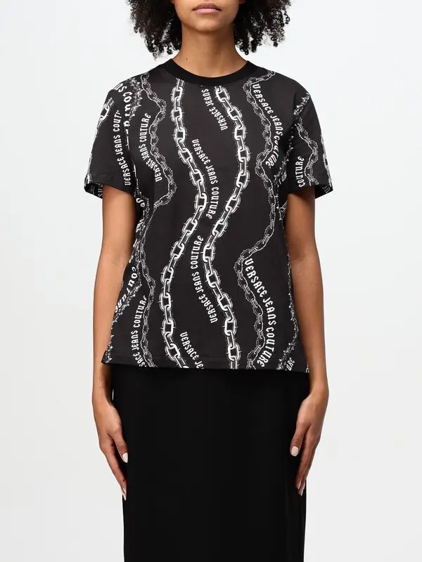 Versace Chain Print T-shirt - Black 1