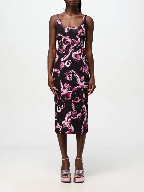 Versace Printed Sleeveless Midi Dress