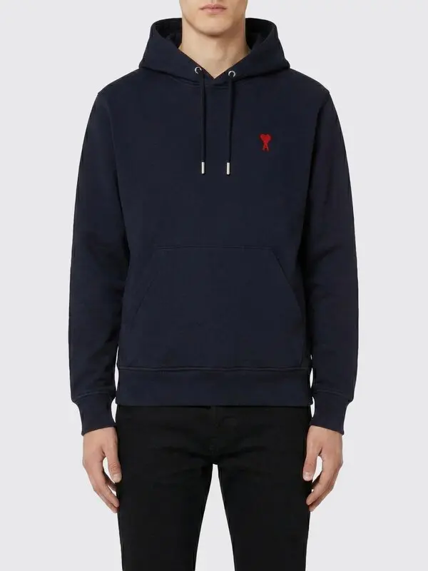 AMI Paris Sweatshirt With Embroidered Logo - Black
