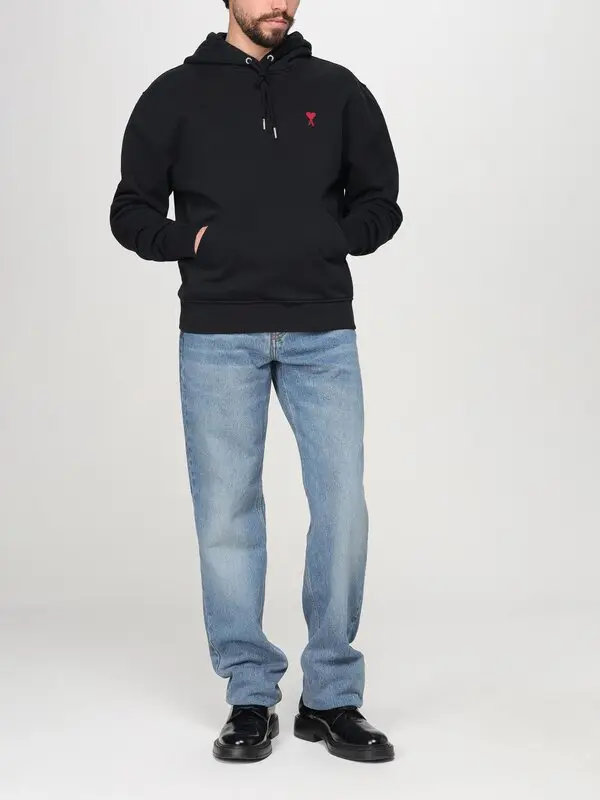 AMI Paris Sweatshirt With Embroidered Logo - Black