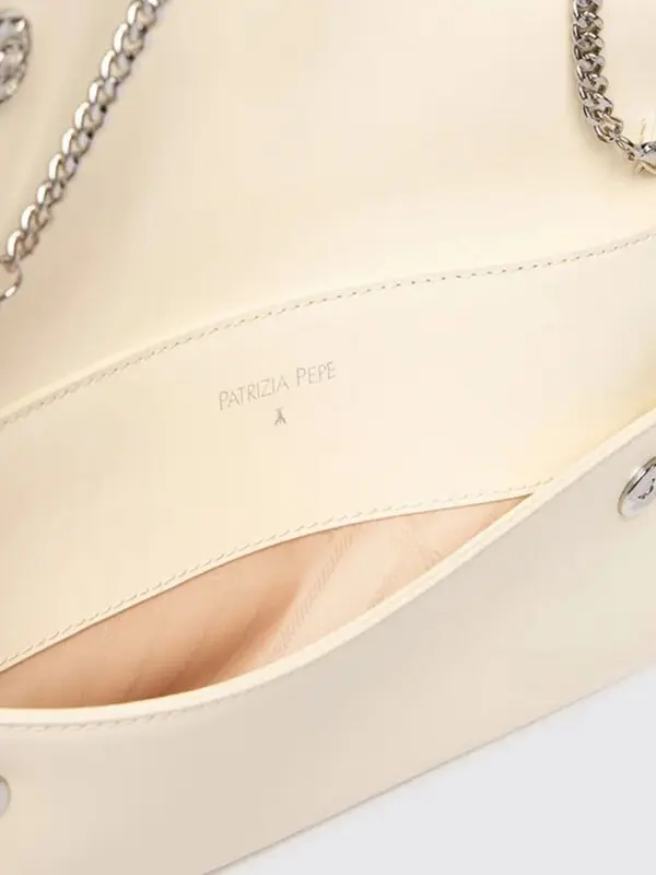 Patrizia Pepe Metal Chain Clutch - White