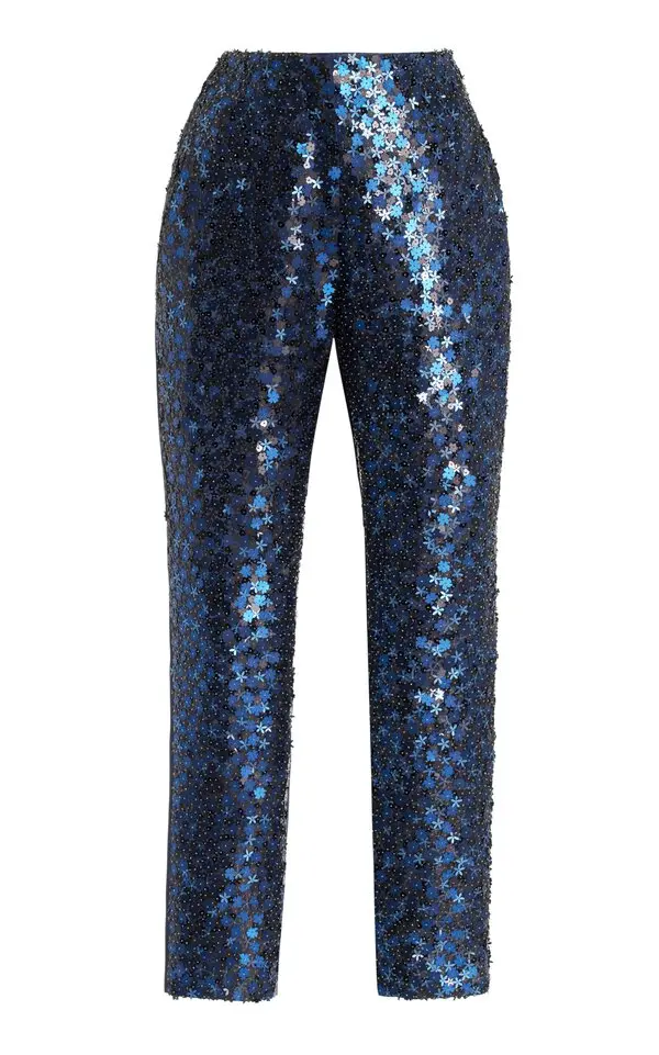 Delpozo Sequined Straight-leg Pants