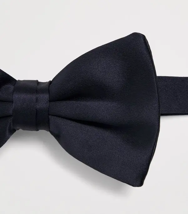 Giorgio Armani Large Silk Bow Tie - Blue