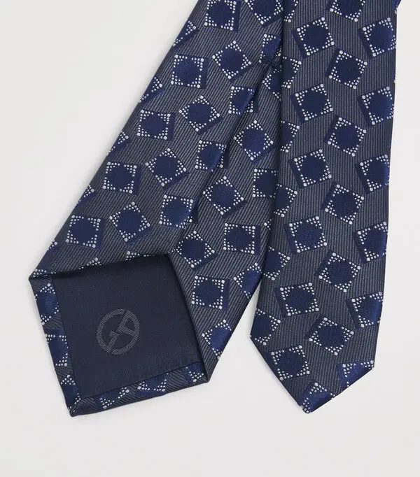 Giorgio Armani Silk Geometric Jacquard Neck Tie