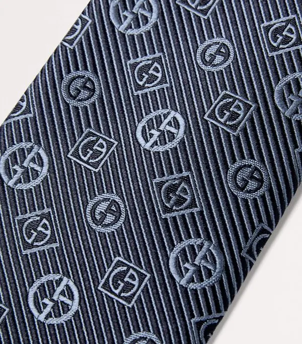 Giorgio Armani Silk Monogram Jacquard Neck Tie