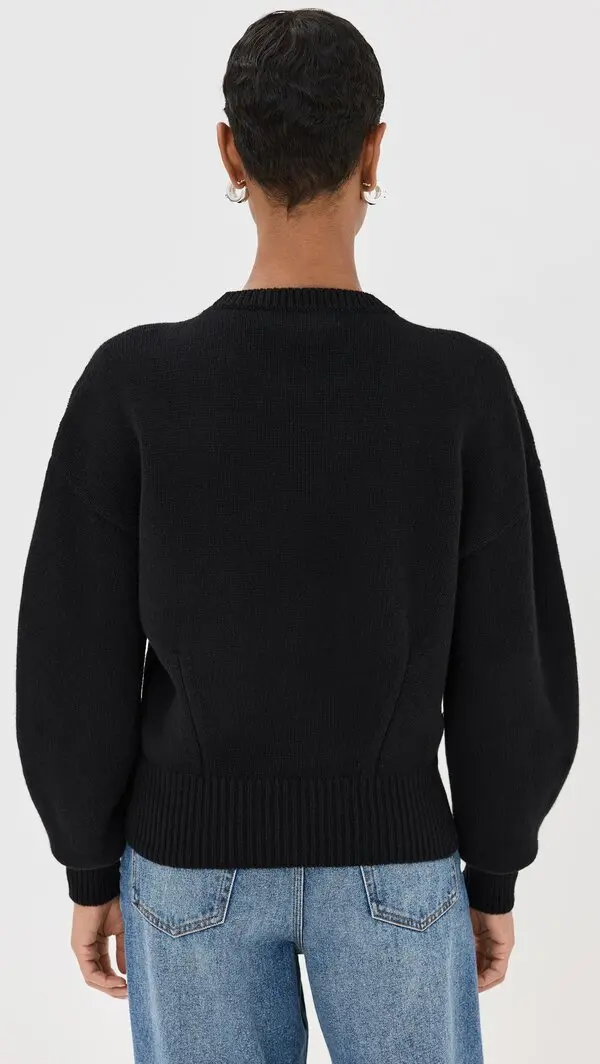 Another Tomorrow Cashmere Knit Sweatshirt - Black