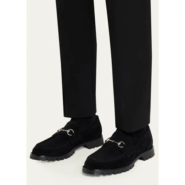 Gucci Suede Horsebit Loafers