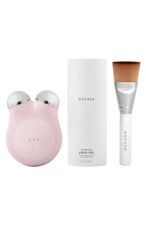 NuFACE Mini+ Smart On-the-go Facial Toning Starter Kit $325 Value - Sandy Rose