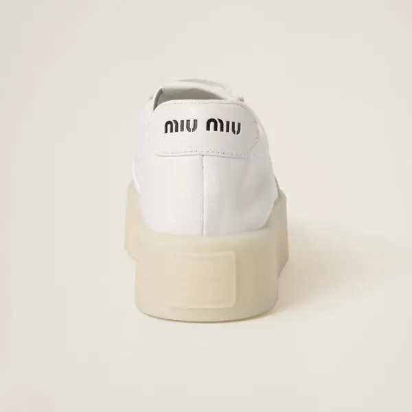Miu Miu Leather Sneakers - White | Editorialist