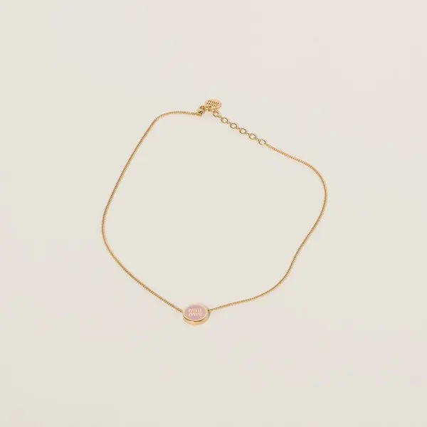 Miu Miu Metal Necklace - Orchid Pink