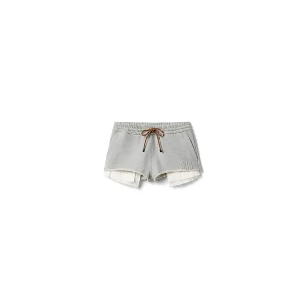 Miu Miu Cotton Fleece Shorts - Grey
