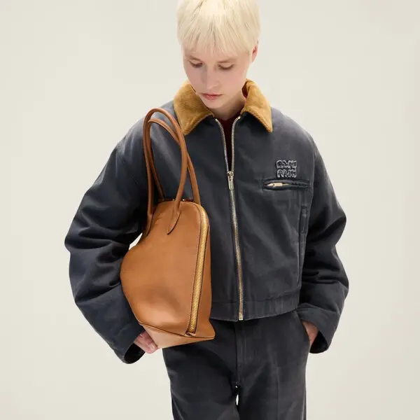 Miu Miu Drill Blouson Jacket - Grey | Editorialist