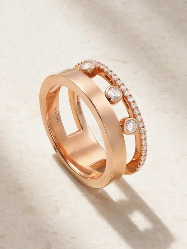 Messika Move Romane 18-karat Rose Diamond Ring - Gold