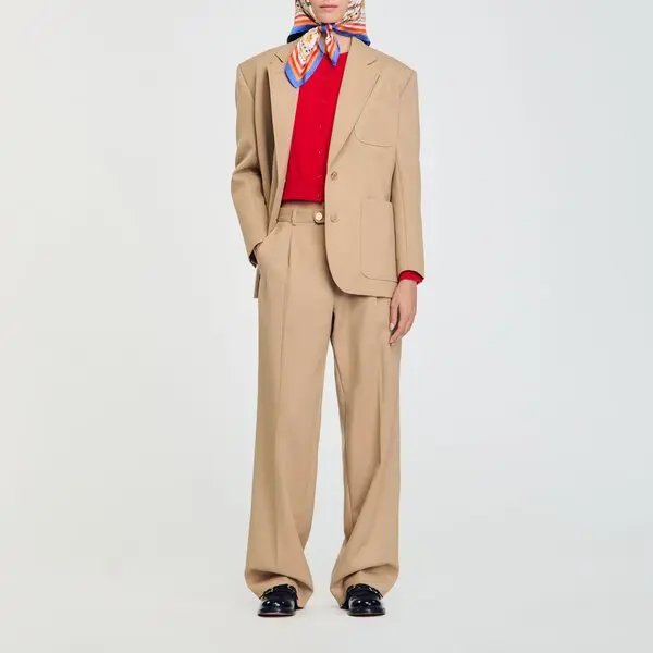 Sandro Slim-fit Suit Jacket - Sand