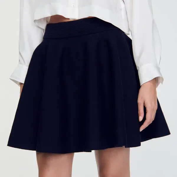 Sandro Short Knit Skater Skirt
