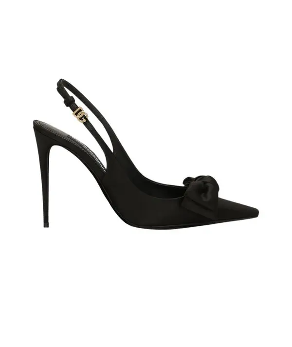 Dolce & Gabbana Satin Slingbacks With Bow Detail