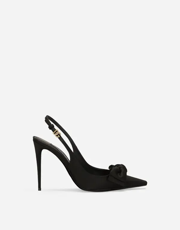 Dolce & Gabbana Satin Slingbacks With Bow Detail