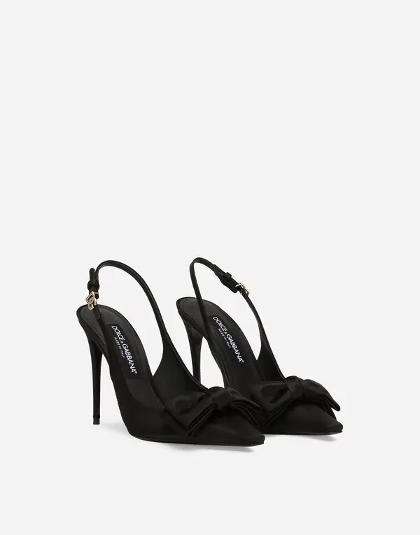 Dolce & Gabbana Satin Slingbacks With Bow Detail