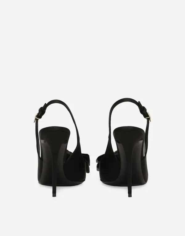 Dolce & Gabbana Satin Slingbacks With Bow Detail