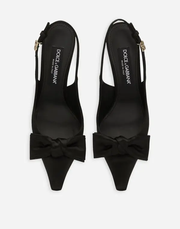 Dolce & Gabbana Satin Slingbacks With Bow Detail