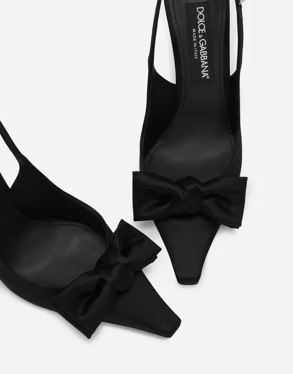 Dolce & Gabbana Satin Slingbacks With Bow Detail