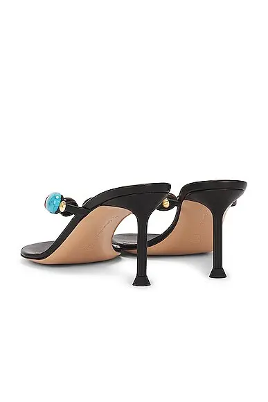 GIANVITO ROSSI Embellished Stiletto Heeled Flip Flops - Black