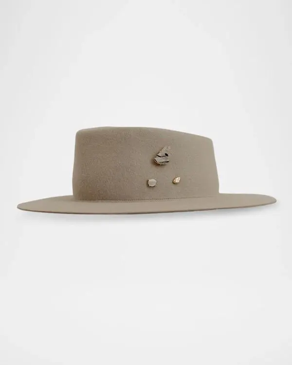 VAN PALMA Georgina Embellished Fedora Hat