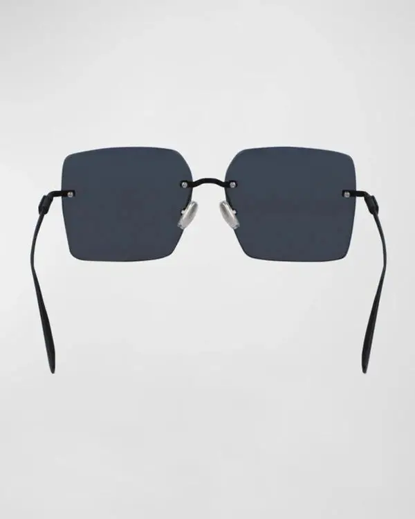 FERRAGAMO Prisma Metal Square Sunglasses - Matte Black