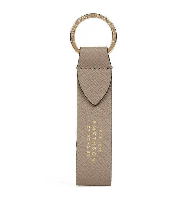 Smythson Panama Leather Keyring - Beige