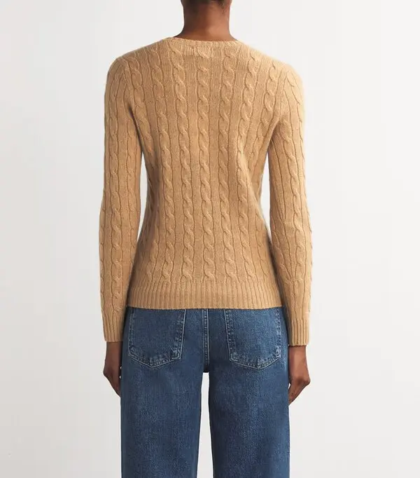 Polo Ralph Lauren Wool-cashmere Julianna Cable Knit Sweater - Beige