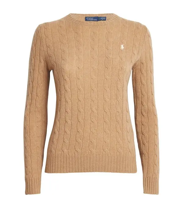 Polo Ralph Lauren Wool-cashmere Julianna Cable Knit Sweater - Beige