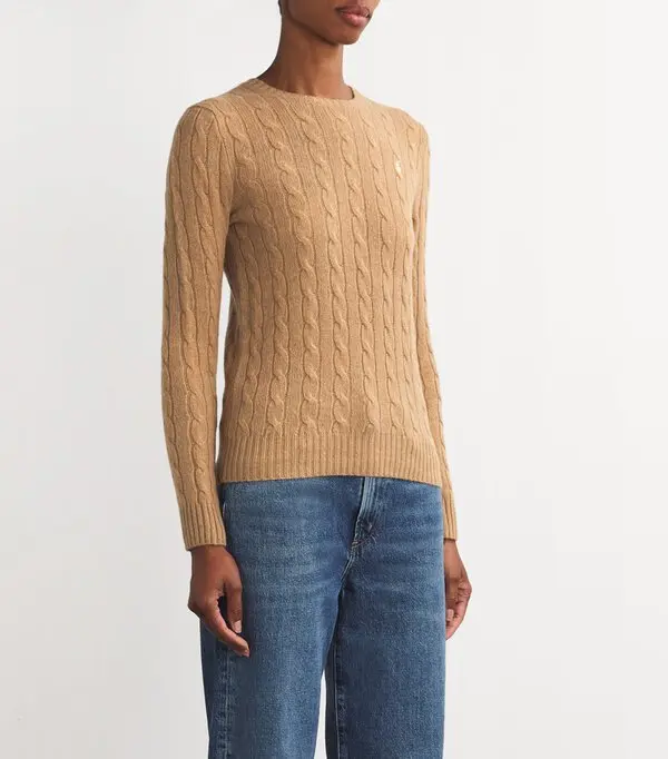Polo Ralph Lauren Wool-cashmere Julianna Cable Knit Sweater - Beige